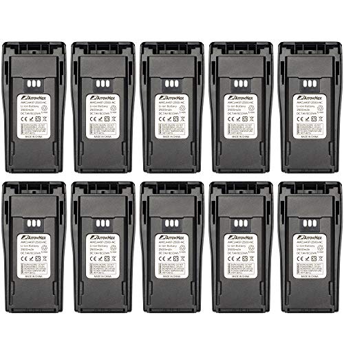 Arrowmax 10 Pack 10PS-AMCL4497-2500-D High Capicity Liion Battery for Motorola CP200 MOTOTRBO CP200D EP450 as NNTN4497