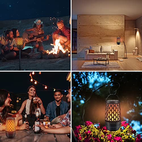 Vanten 2 Packs 10W Outdoor Bluetooth Speakers, Bluetooth 5.3 Led Flame Speaker, Sync up to 100 Wireless Portable Speaker with Stake and Hook, IPX6 Waterproof Bluetooth Speakers for Home Patio Party