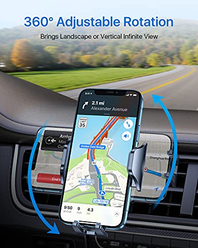 andobil Dashboard Car Phone Holder [Military Sturdy, Big Phone Friendly] Ultra Stable 3 in 1 Cell Phone Mount for Car Windshield Vent Fit for iPhone 14 13 12 Pro Max Plus Samsung S23 S22 All Phones