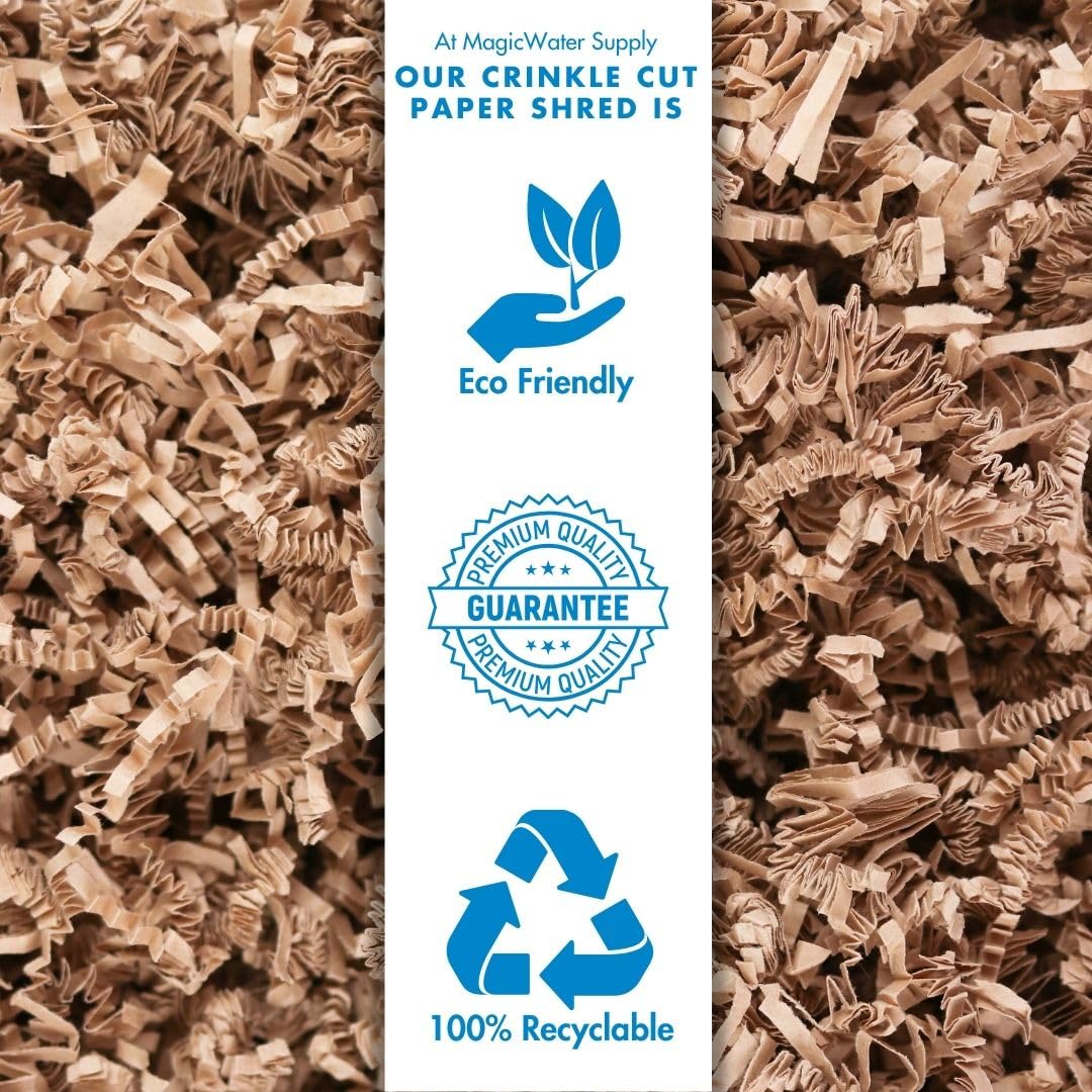 MagicWater Supply Soft & Thin Cut Crinkle Paper Shred Filler (1/2 LB) for Gift Wrapping & Basket Filling - Kraft