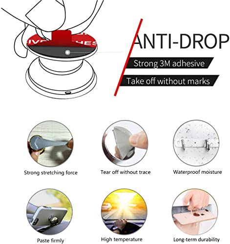 AZXYI Very High Bond Sticky Adhesive, 9 Pack Socket Sticky Adhesive Replacement Kit, 6 PCs Double-Sided Stickers for Socket Base and 3 PCs Adhesive Pads for Car Magnetic Phone Holder