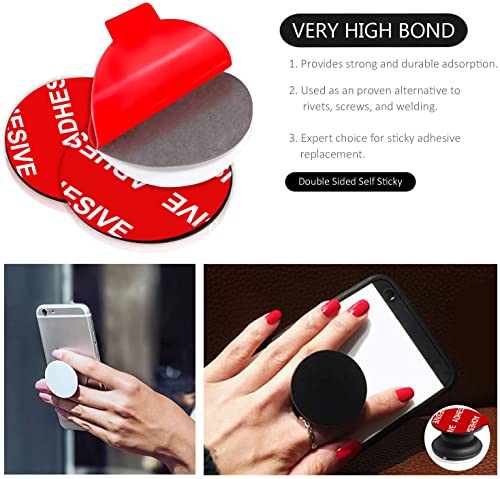 AZXYI Very High Bond Sticky Adhesive, 9 Pack Socket Sticky Adhesive Replacement Kit, 6 PCs Double-Sided Stickers for Socket Base and 3 PCs Adhesive Pads for Car Magnetic Phone Holder