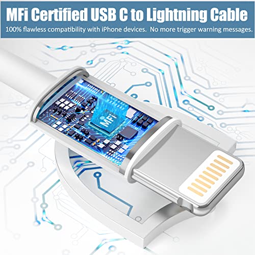 Fast Charger iPhone, [Apple MFi Certified] iPhone Charger USB C 20W Phone Chargers Block with 6.6FT Lightning Charging Cord for iPhone 14,14 Pro,14 Pro Max,13 Pro Max,12 Pro Max,Mini,11 Pro Max,iPad