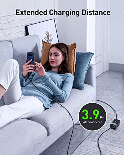 120W USB C Charger, LDNIO 4 Ports GaN III Fast Desktop Charger with 2 USB-C +2 USB-A, PD 100W Power Adapter for MacBook Pro/Air, iPad, iPhone 14/14 Pro Max/14 Plus, Galaxy 22/21, Steam Deck and More