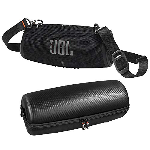 JBL Xtreme 3 Waterproof Bluetooth Speaker Bundle with gSport Carbon Fiber Case and Shoulder Strap (Black)