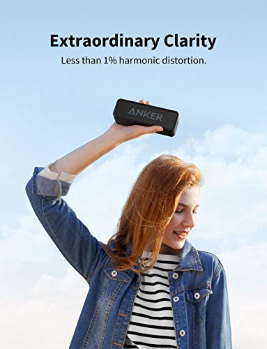 Anker Bluetooth Speakers, Soundcore Bluetooth Speaker with Loud Stereo Sound, 24-Hour Playtime, 66 ft Bluetooth Range, Built-in Mic. Perfect Portable Wireless Speaker for iPhone, Samsung (Renewed)