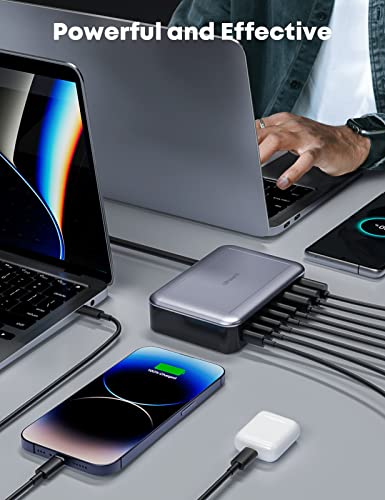 USB C Laptop Charger,UPmark 185W GaN II 8 Port Desktop Fast Charging(USB-C 5 Port PD/PPS/QC and USB 3Port) with 2 Pack USB C Cable,Compatible with MacBook Pro/Air,iPhone 14/13/Pro/Max/Galaxy Note20