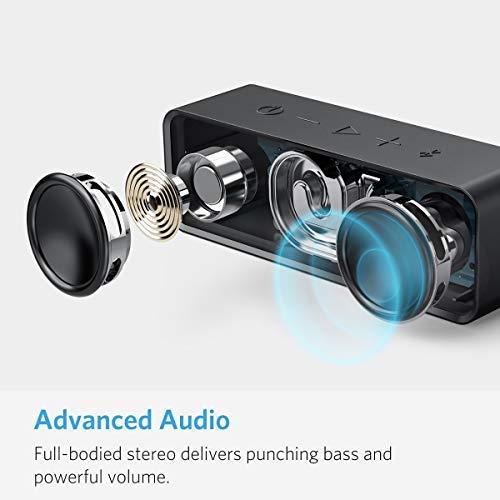 Anker Bluetooth Speakers, Soundcore Bluetooth Speaker with Loud Stereo Sound, 24-Hour Playtime, 66 ft Bluetooth Range, Built-in Mic. Perfect Portable Wireless Speaker for iPhone, Samsung (Renewed)