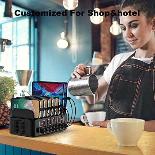 Charging Station for Multiple Devices,Cinlinso 175W/35A 16 Port USB Fast Charging Station,Multi Device Charger Organizer Compatible with iPad,Tablet,Kindle Cell Phone and Other Electronic