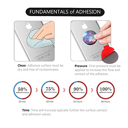 Very High Bond Sticky Adhesive, AZXYI 12 Pack Socket Sticky Adhesive Replacement Kit, 1.4 inches Double-Sided Stickers for Collapsible Grips Socket Base