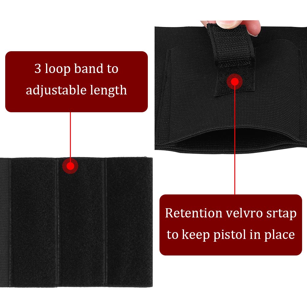 Accmor Ankle Holster for Concealed Carry, Elastic Deep Concealment Leg Holsters with Magazine Pocket/Pouch for Men and Women, Right & Left Hand Draw