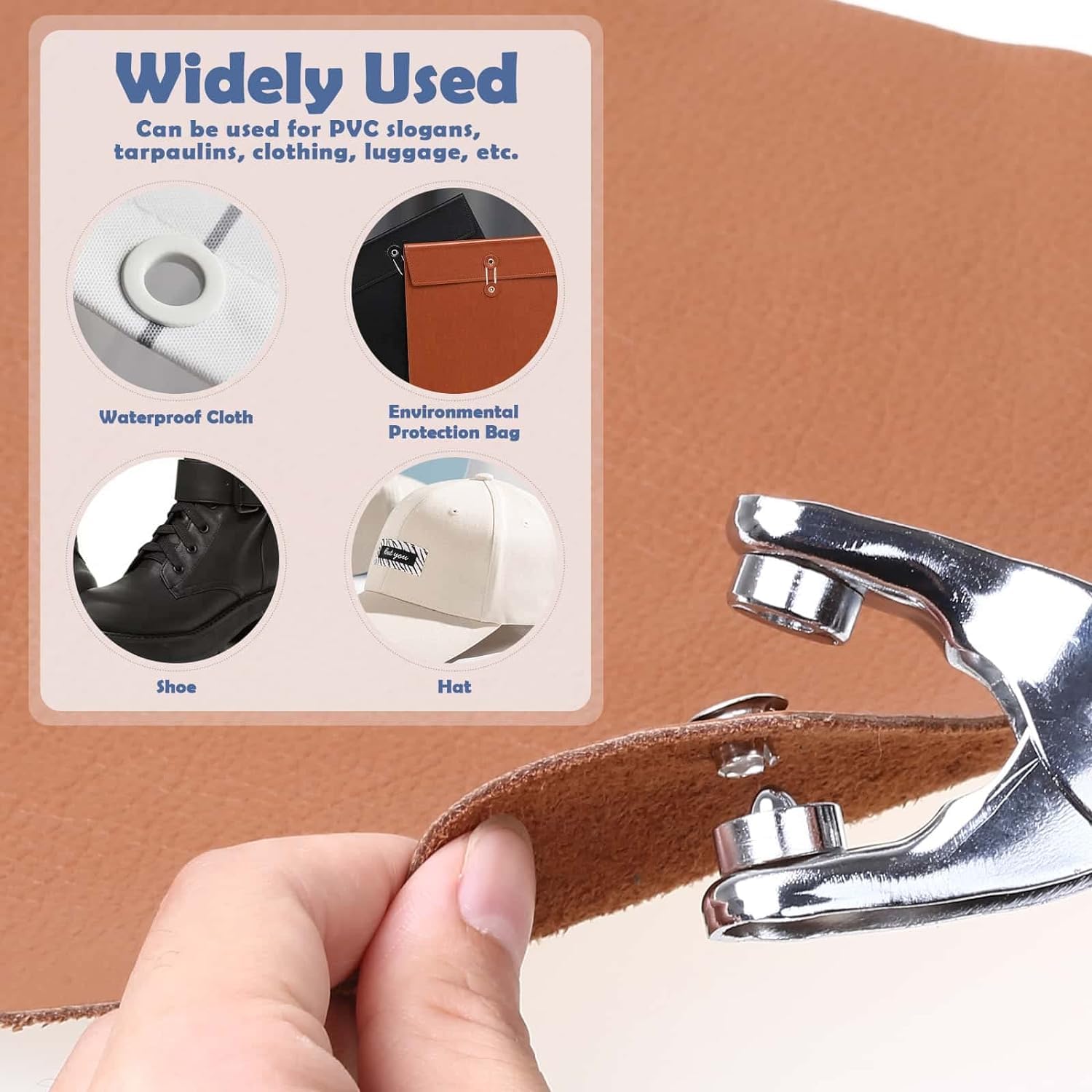 1203Pcs Grommet Tool Kit with Eyelet Pliers, PAXCOO 1/4 Inch Fabric Grommet Kit with Fabric Eyelets Grommets, Washers and Hole Punch Grommet Hand Press kit for Fabric/Leather/Belt/Shoes/Cloths