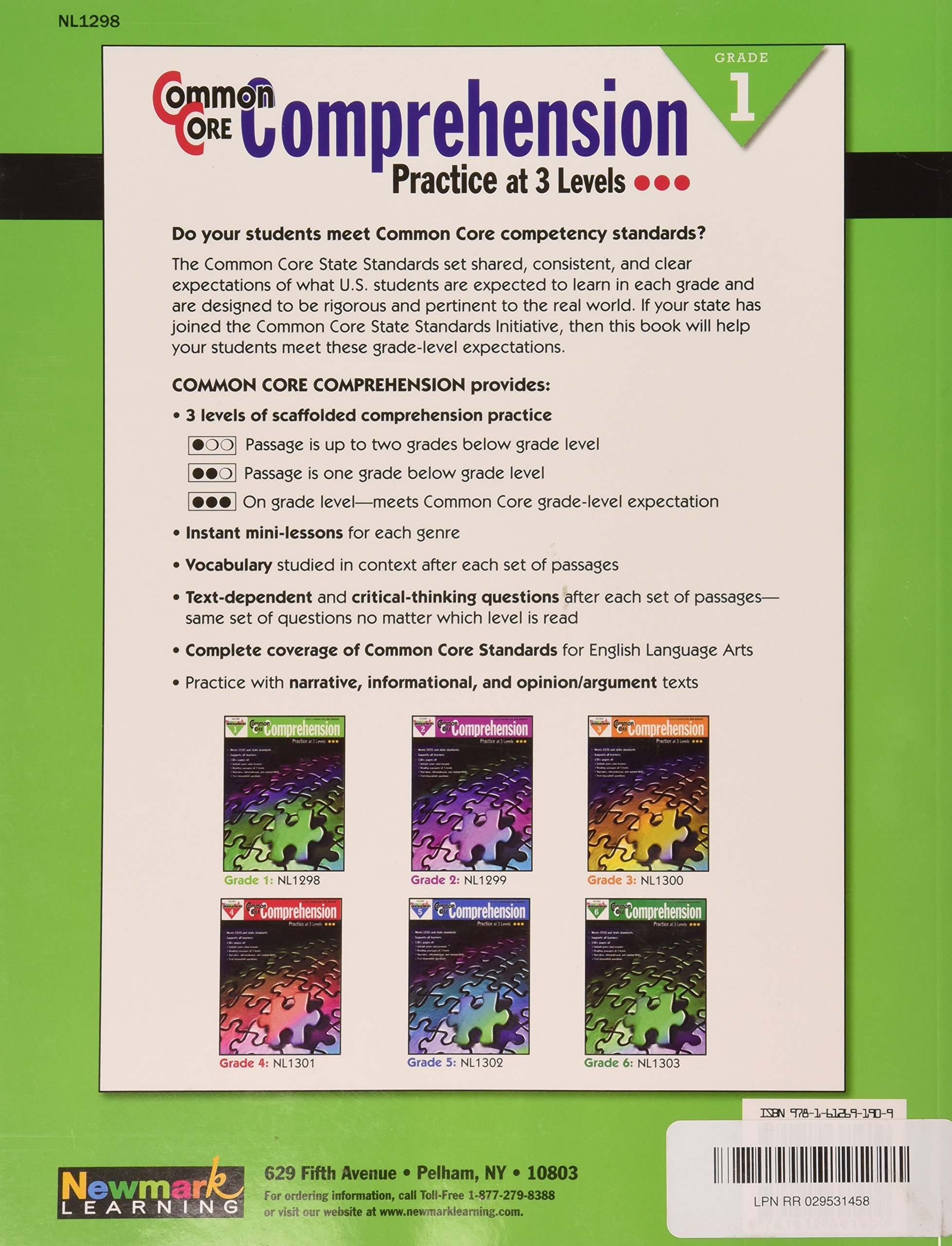 Newmark Learning Grade 1 Common Core Comprehension Aid (CC Comp)