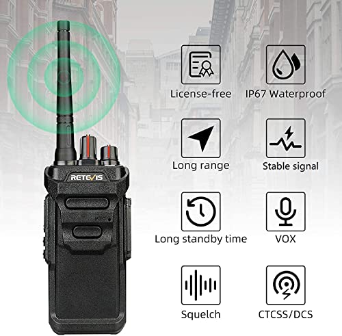 Retevis RT48 Walkie Talkie Waterproof,Walkie Talkies for Adults,Long Range,Rugged,Portable FRS Two-Way Radios for Commercial Construction (10 Pack)