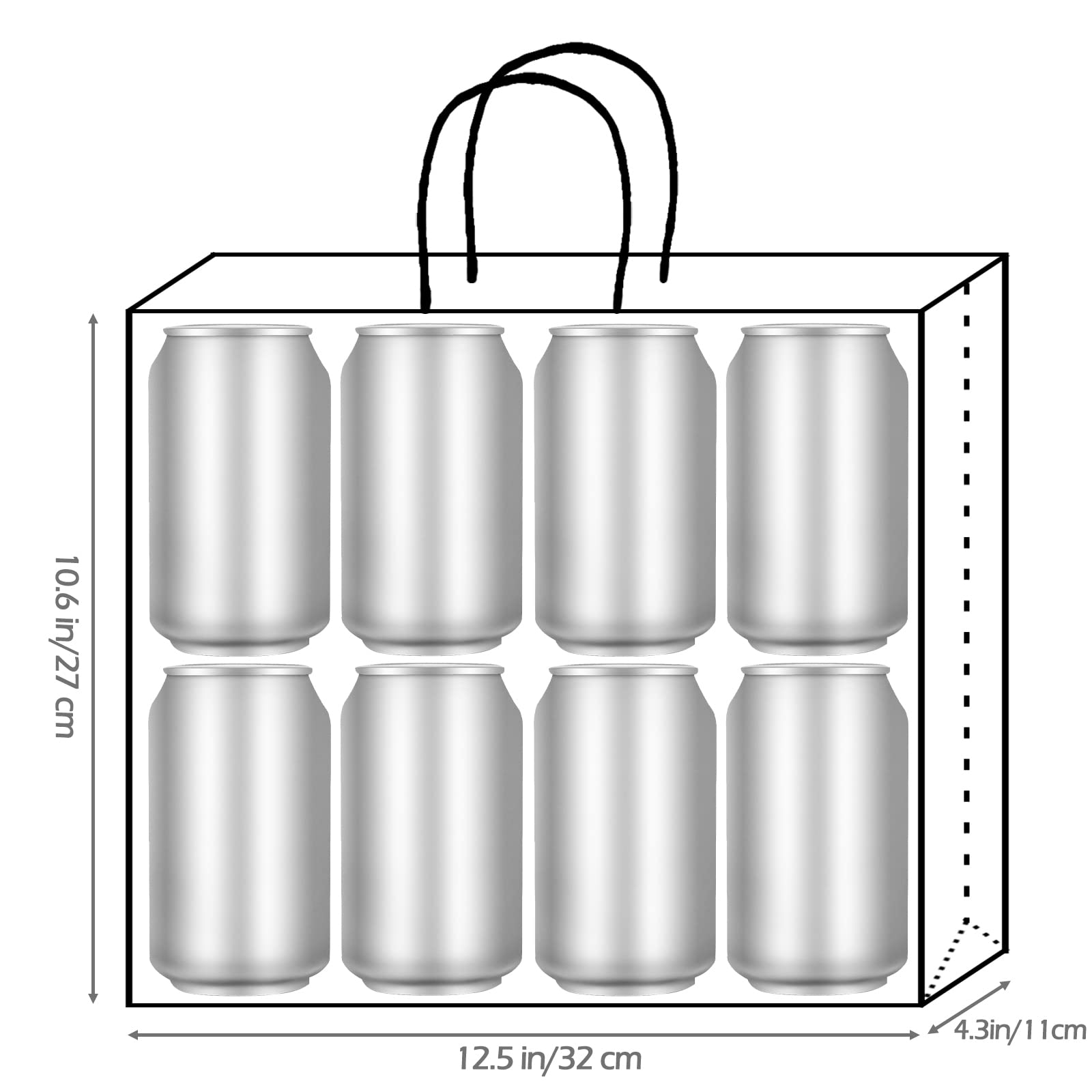 AZOWA Gift Bags Large Kraft Paper Bags with Handles (12.5 L x 4.7 W x 10.2 H in, Navy Blue, 12 Pcs, Horizontal)