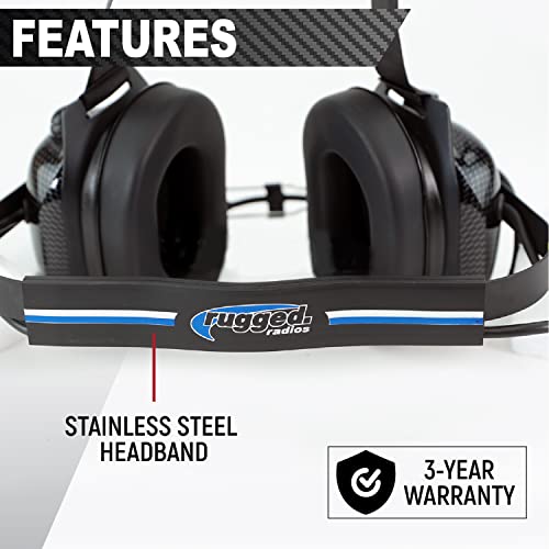 Rugged Carbon Fiber Behind The Head Headset and Adaptor Cable for Racing Radios Electronics Communications Kenwood & Baofeng β Features 2-Pin to 5-Pin Coil Cord Volume Control Knob 3.5mm Input Jack