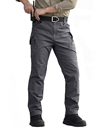 NAVEKULL Men's Work Cargo Pants Lightweight Tactical Pants for Men Stretch Cotton Military Army Combat Slim Fit Hiking Outdoor Trousers with Multi Zipper Pockets