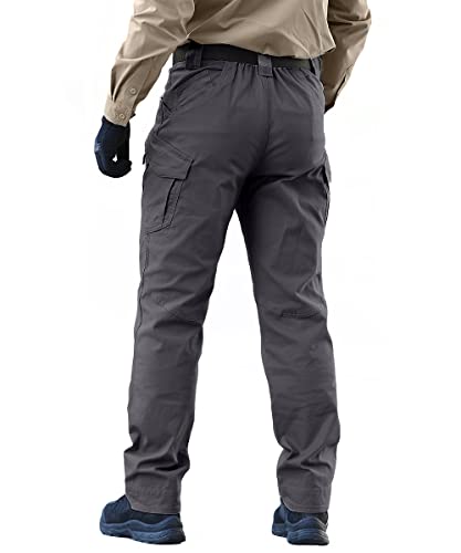 NAVEKULL Men's Work Cargo Pants Lightweight Tactical Pants for Men Stretch Cotton Military Army Combat Slim Fit Hiking Outdoor Trousers with Multi Zipper Pockets