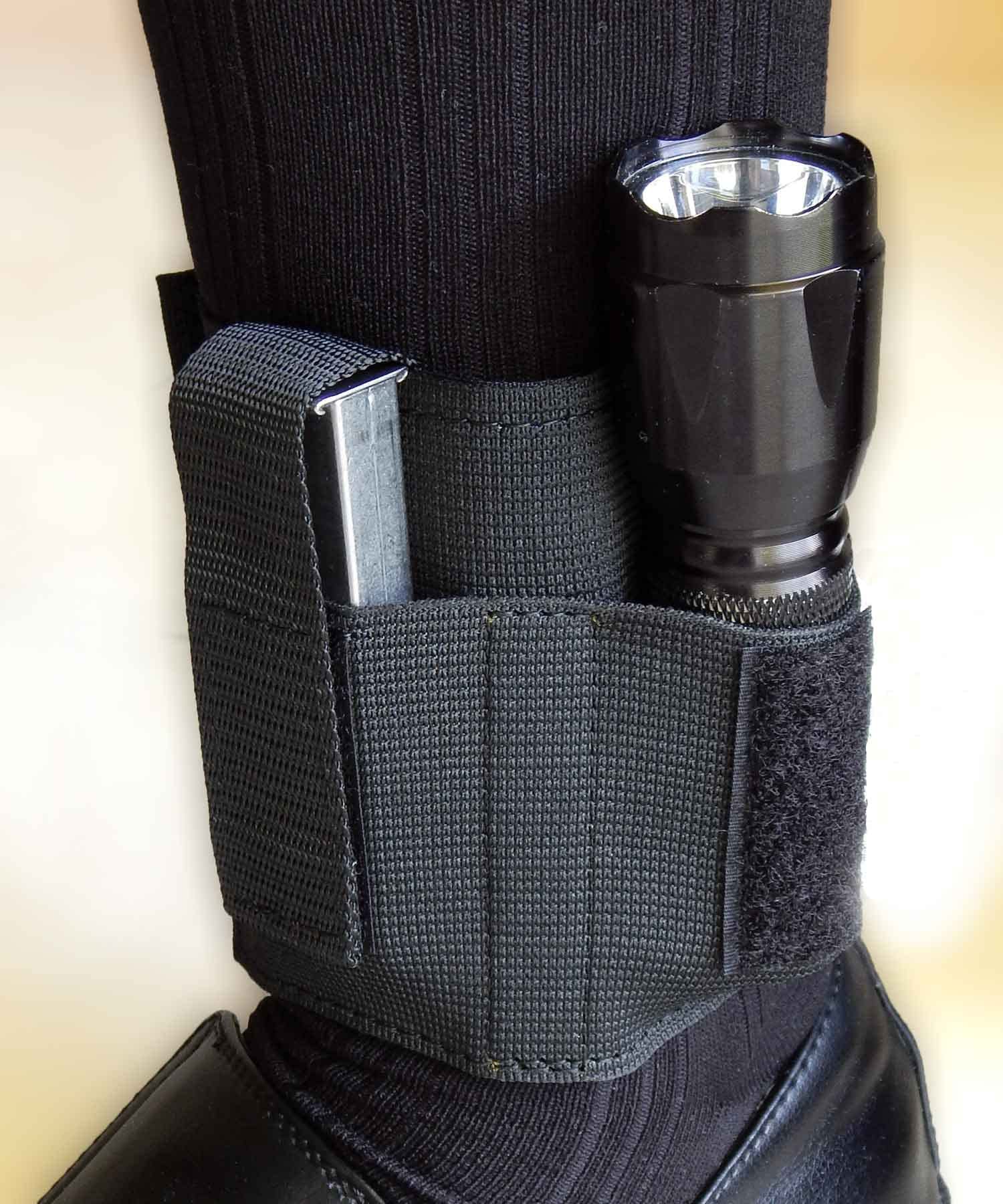 Ankle Holster Magazine Carrier for Concealed Carry | Ankle Carrier for Gun Magazines, Pocket Knife, Flashlight, Multi-Tool | Leg Carry Pistol Magazine Pouch | ActiveProGear