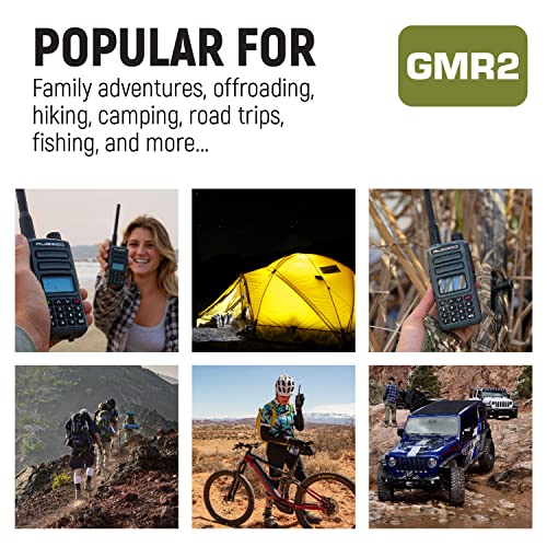 Rugged Walkie Talkie for Adults Hiking Camping Off Road with 22 GMRS Channels β Features Long Range NOAA Weather Channels and Rechargeable Battery