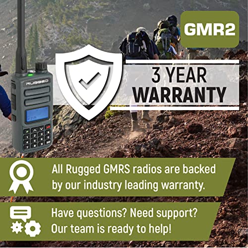 Rugged Walkie Talkie for Adults Hiking Camping Off Road with 22 GMRS Channels β Features Long Range NOAA Weather Channels and Rechargeable Battery