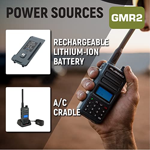 Rugged Walkie Talkie for Adults Hiking Camping Off Road with 22 GMRS Channels β Features Long Range NOAA Weather Channels and Rechargeable Battery