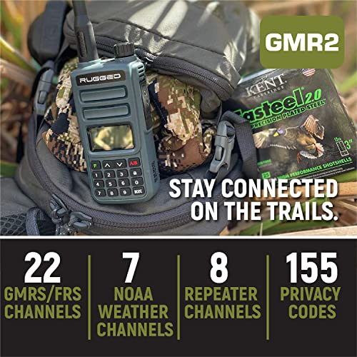 Rugged Walkie Talkie for Adults Hiking Camping Off Road with 22 GMRS Channels β Features Long Range NOAA Weather Channels and Rechargeable Battery