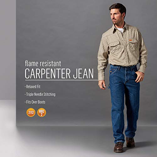 Wrangler Riggs Workwear mens Fr Flame Resistant Carpenter Jean Work Utility Pants, Denim, 31W x 32L US