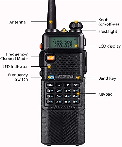 Baofeng UV-5R Dual Band Two Way Radio with 3800mAh Li-ion Battery, Walkie Talkie,Upgrade Version(144-148/420-450Mhz)