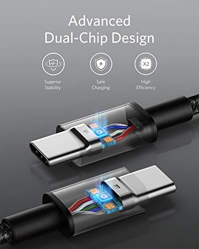 Anker New Nylon USB C to USB C Cable 100W 10ft, USB 2.0 Type C Charging Cable Fast Charge & 45W USB C Super Fast Charger, 313 Charger, Ace Foldable PPS Fast Charger Supports Super Fast Charging