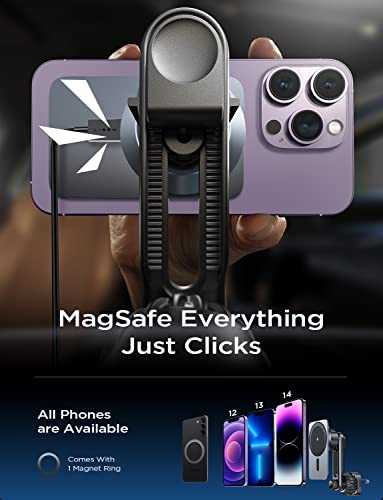 LISEN for Magsafe Car Mount Charger - Magsafe Wireless Car Charger - Magnetic Air Vent Car Phone Holder - 15W Fast Charging Compatible with iPhone 14/13/13 Series