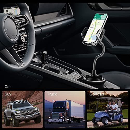 RensanR Cup Phone Holder for Car,Car Cup Holder Phone Mount with 360° Rotation Adjustable Gooseneck,Car Phone Holder Mount for All Smartphones Upgrade