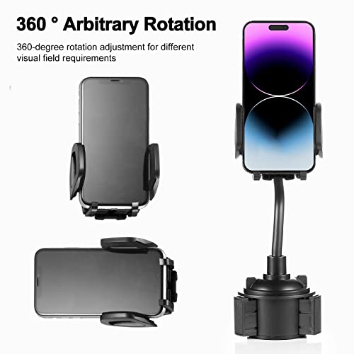 RensanR Cup Phone Holder for Car,Car Cup Holder Phone Mount with 360° Rotation Adjustable Gooseneck,Car Phone Holder Mount for All Smartphones Upgrade