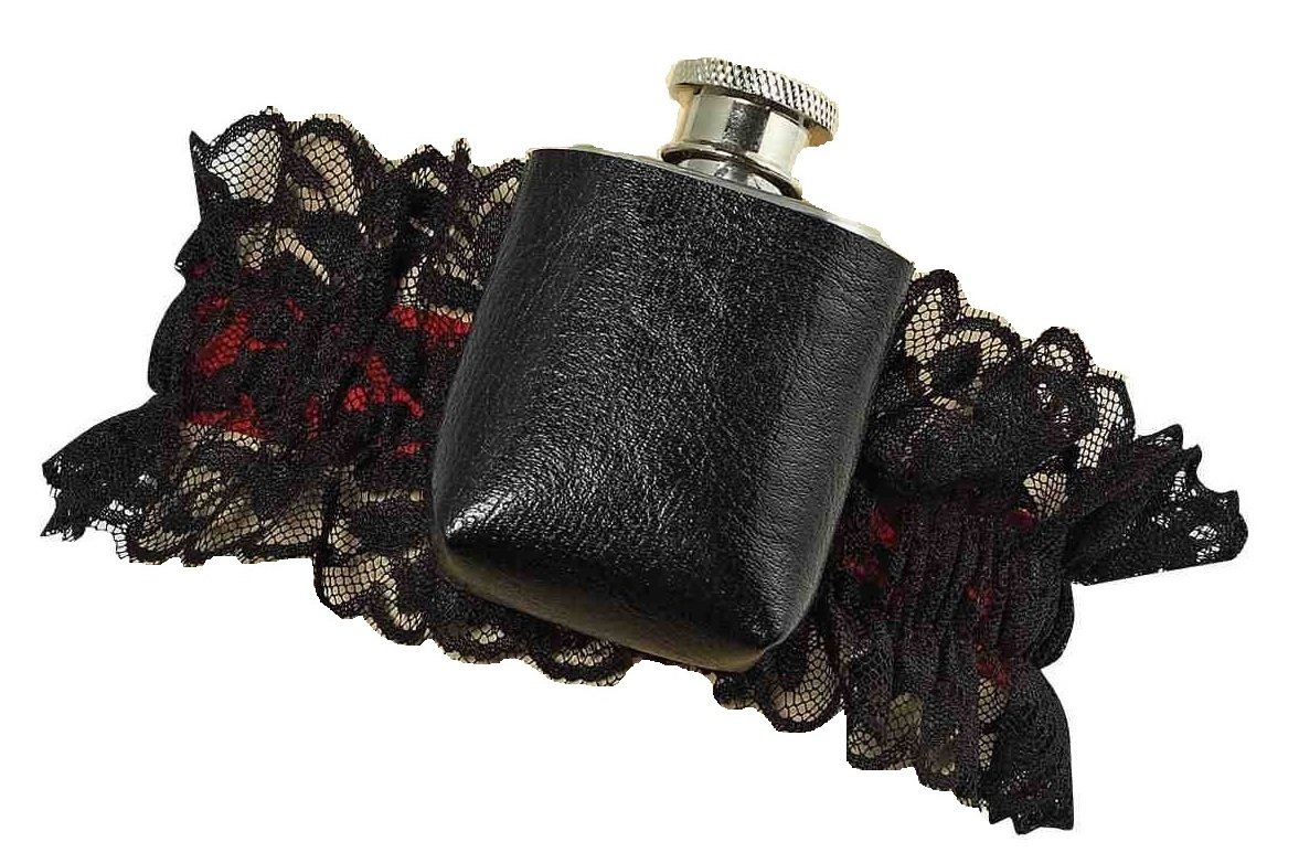 Forum Novelties Womens Roaring 20's Gangster Girl Garter and Flask Costume Accessory, Black, One Size US