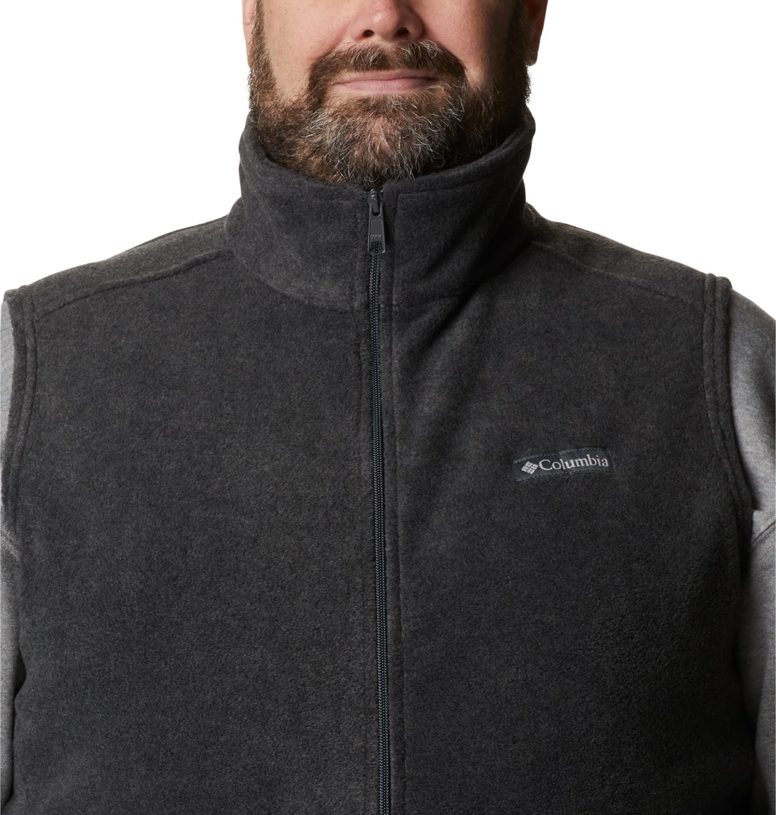 Columbia Mens Steens Mountain Fleece Vest, Charcoal Heather, Small