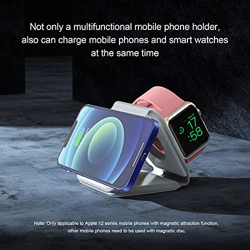 SAJILO 3 in 1 Wireless Charger, Foldable Charging Station, 15W Portable Magnetic Fast Charging Pad Compatible with iPhone 14/13/12/SE/11, Samsung Galaxy, iWatch, AirPods Pro & Qi Devices (Black)