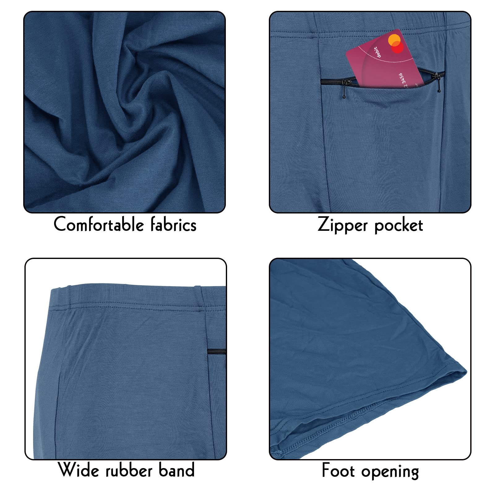 LUEXBOX Pocket Underwear for Men with Secret Hidden Pocket, Travel Boxer Briefs, Small Size 2 Packs (Blue)