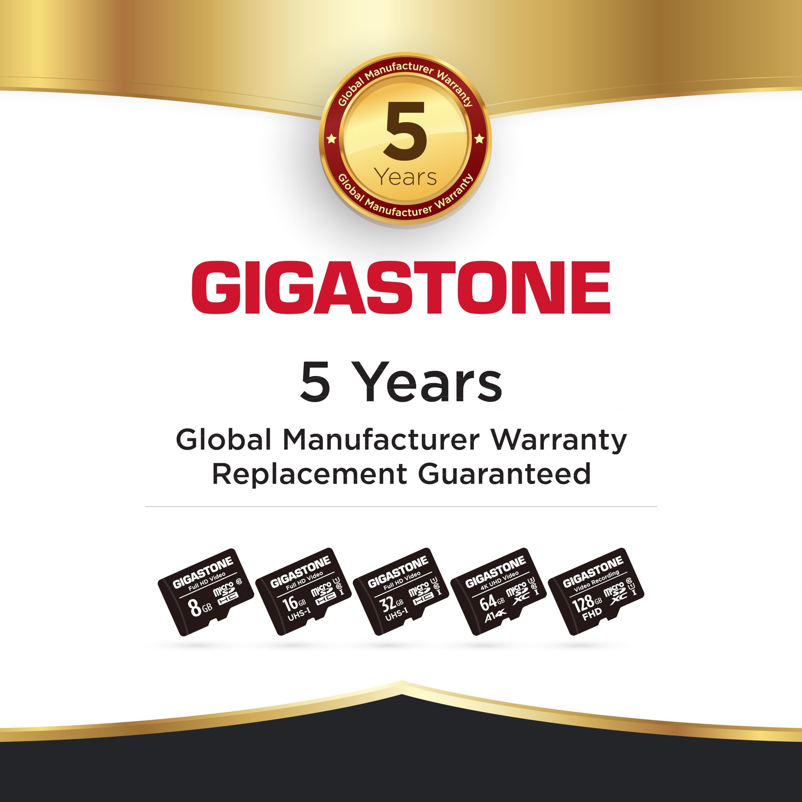 Gigastone 8GB Memory Card Pack of 5 Cards, High Read Speed up to 80MB/s. Ideal for Portable Full HD Video, U1 C10 Micro SDHC UHS-I Card with 2 Mini Cases and 1 SD Adapter.