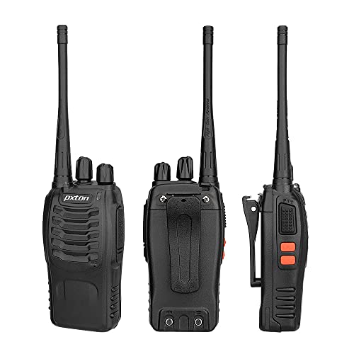 pxton PX-8S-01 walkie talkies for Adults with Upgraded Headset,Handheld Portable Two Way radios Long Range Include Rechargeable walkie Talkie Li-ion Battery and USB Charger(2 Pack)