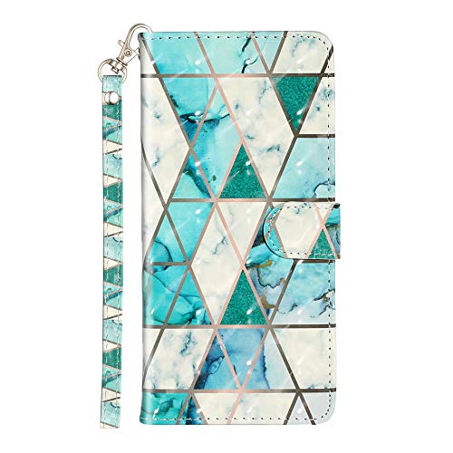 XYX Wallet Case for iPod Touch 7th/6th/5th Generation, Colorful Painted Pattern PU Leather Flip Case Kickstand with Wrist Strap, Marble