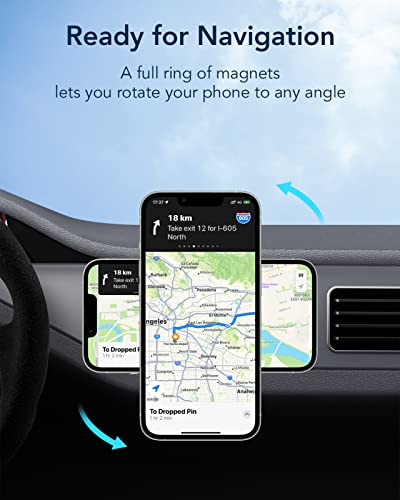 Magnetic Wireless Car Charger, TERYTH Fast Charging 360° Adjustable Auto Alignment Windshield Dashboard Phone Car Charging Mount Compatible with iPhone 14/14 Plus/14 Pro/14 Pro Max and 13/12 Series