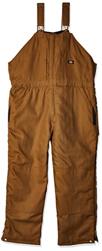 Dickies Men's Premium Insulated Bib Overall, Brown Duck, XX-Large/Short