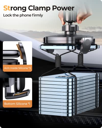 TOLLEFE 2-in-1 Cup Holder Phone Mount with Vent Clip, Cup Phone Holder for Car, [Adjustable Gooseneck & Ultra Stable], Car Phone Holder Mount for iPhone14 13 12 Pro Max, X XR Samsung S22 All Phones