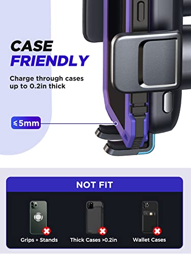 JOYROOM Wireless Car Charger Mount, Car Phone Holder Mount Wireless Charging for iPhone 14/13/12/11/X/8 Series [AUTO MOVING COIL] Wireless Charger for Car Compatible with Galaxy S22/S21/S20 Note 20/10