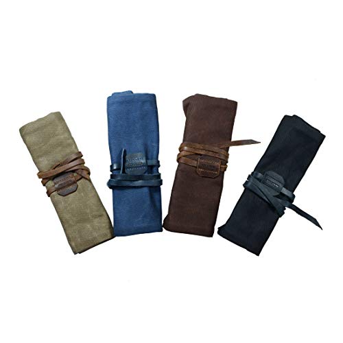 Hide & Drink, Survival Roll Top Pouch, Multipurpose Bag, Lightweight Case, Outdoor Accessories, Classic Traveling & Camping Essentials, Waxed Canvas, Handmade (Honey Bourbon)