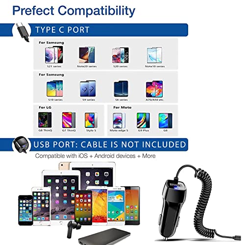 USB C Car Charger Compatible with Samsung Galaxy S23/S22/S21/S10/S20/Ultra/Plus/Note 20/10/A53/A13/5G/A03S/A12/S9/S8 Car Charger,Google Pixel 7/6/Pro/7a/6a/5/4/3/2/XL Type C Car Charger
