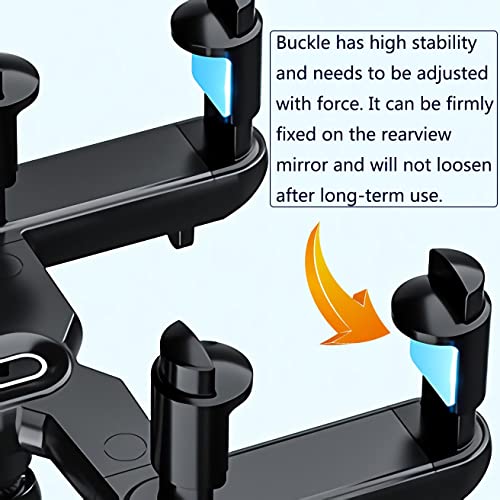WOCRAFT Rearview Mirror Phone Holder for Car 360° Rotatable and Retractable Car Phone Holder with Air Vent Clip for All Mobile Phones and All Car M741