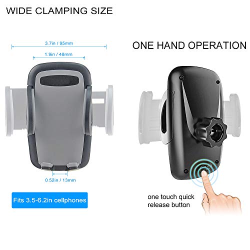 Dual Car Phone holder, Dual Gooseneck Adjustable Car Phone Holder for Truck Windshield & Dashboard Compatible with iPhone 12 Pro 11 Pro Max XS XR X 8 7 6 Samsung Galaxy S4-S10 LG Google Nokia & More