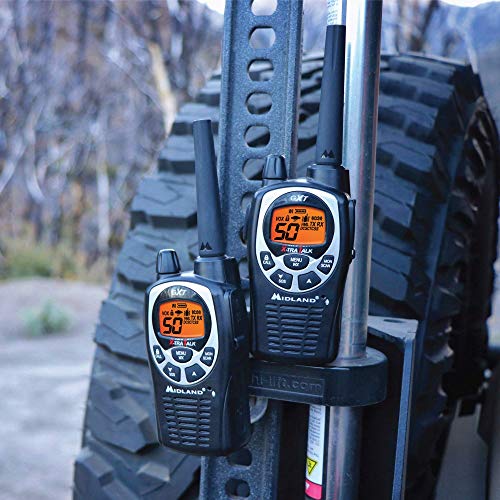 Midland GXT1000VP4 50 Channel GMRS Two-Way Radio - Up to 36 Mile Range Walkie Talkie - Black/Silver (Pack of 6)