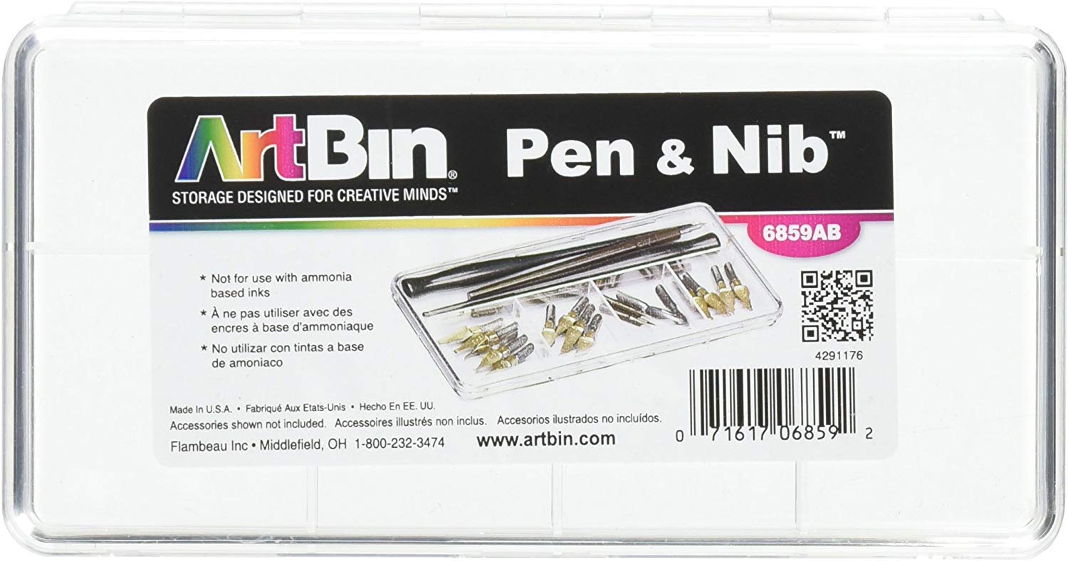 ArtBin 6906AG Slim Line 6 Compartment 2-Pack, 4" x 4" Art & Craft Organizer Boxes, Set of [2] Plastic Storage Cases, Clear